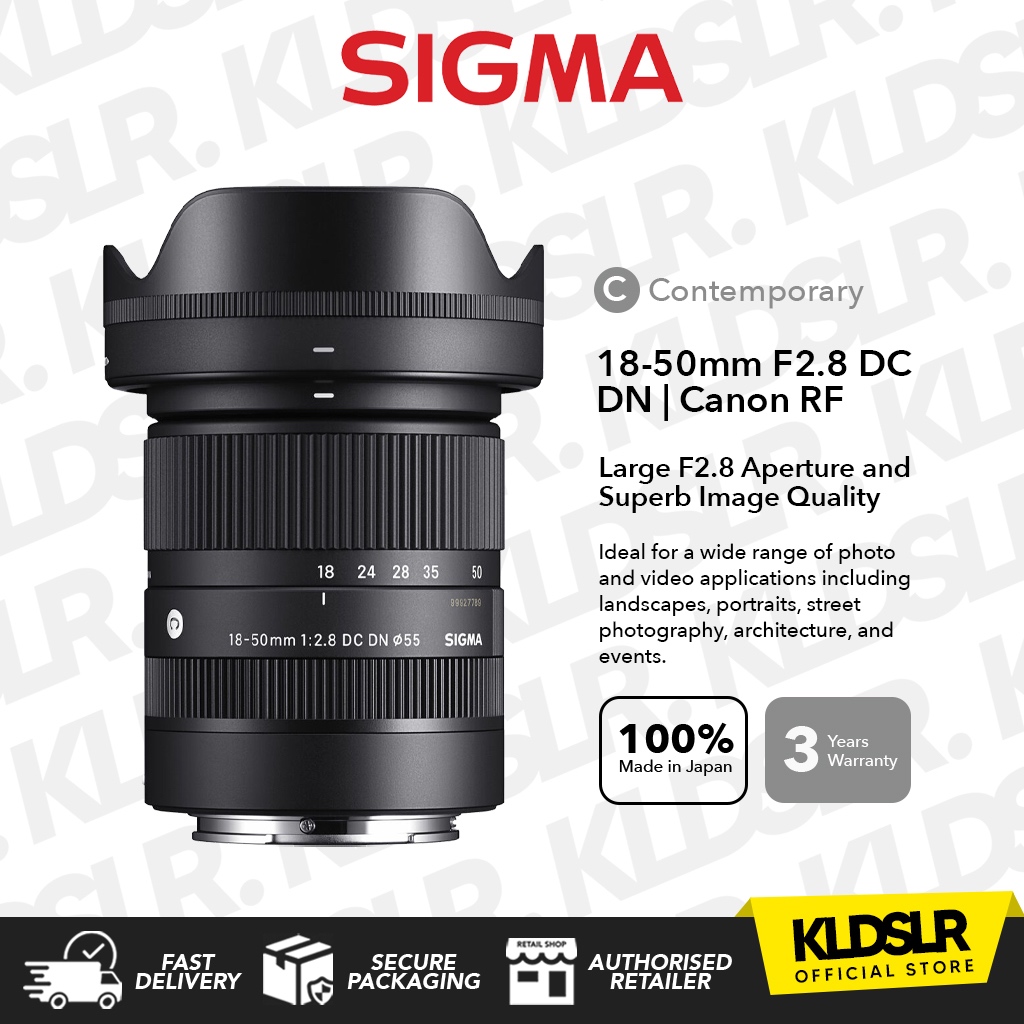 Sigma 18-50mm F2.8 DC DN Contemporary Lens for Sony a6400, a6700, ZV-E10 / FUJIFILM X-T5, X-T5 ...