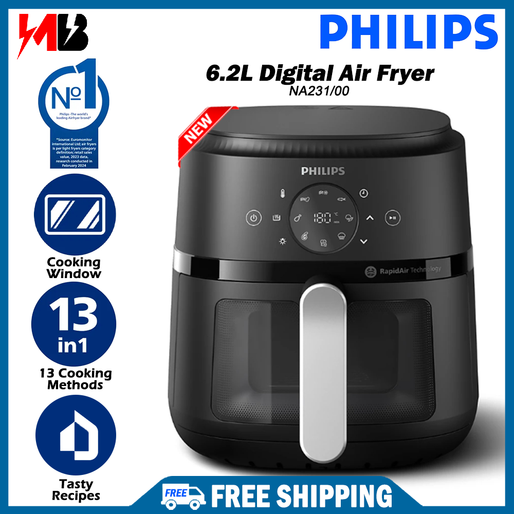 [ NEW ] Philips Digital Air Fryer (4.2L) (6.2L) NA221/00 NA231/00 2000 ...