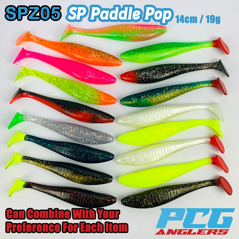SP Paddle Poop 14cm/19g Soft Bait Soft Plastic Casting Fishing Skipping ...
