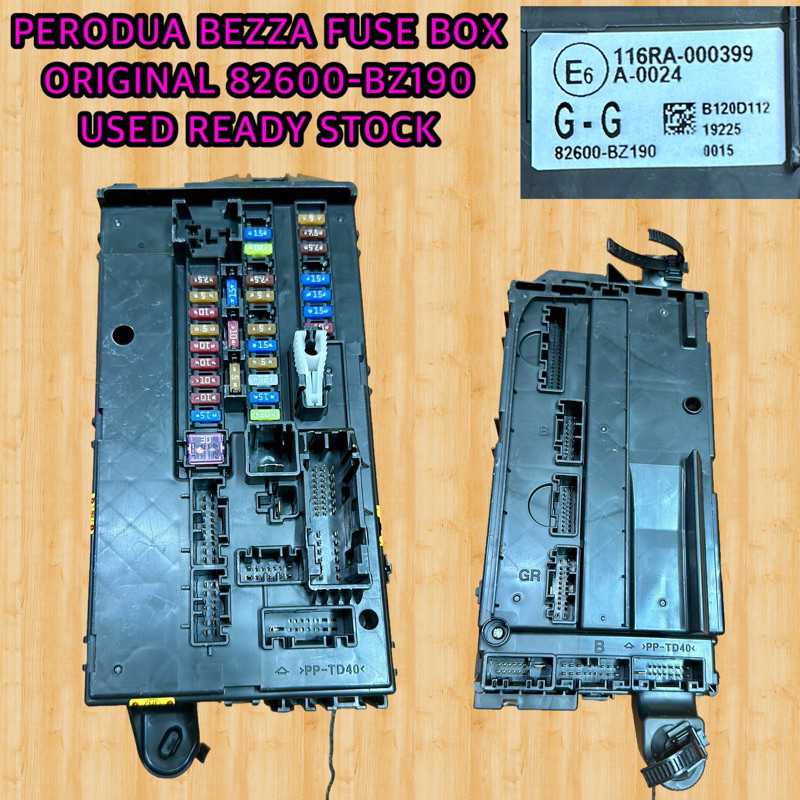 PERODUA BEZZA FUSE BOX ORIGINAL 82600-BZ190 USED READY STOCK | Shopee ...