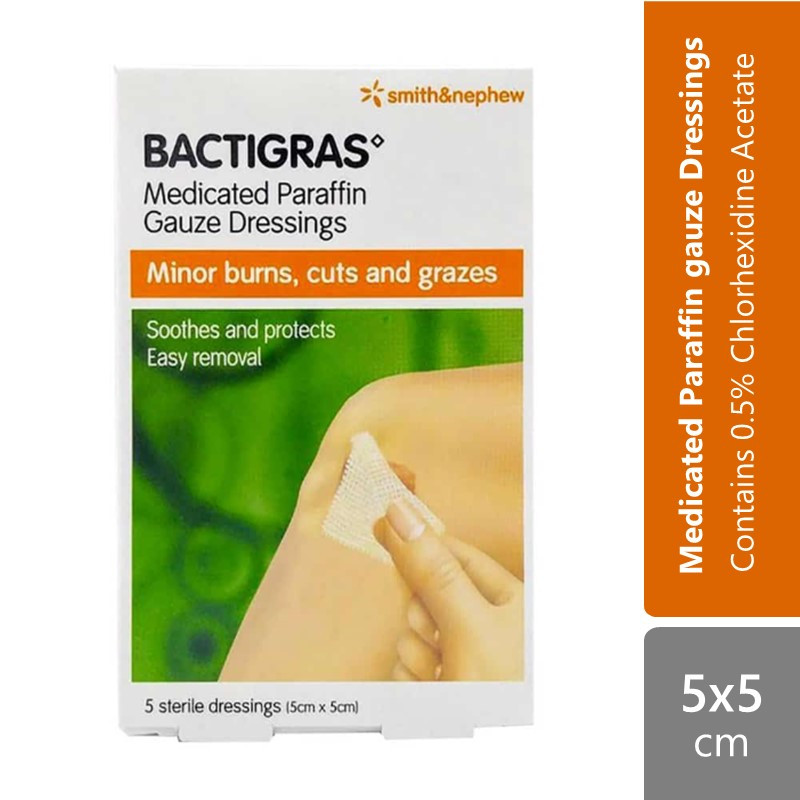 smith & nephew bactigras medicated tulle gras sterile dressing minor ...