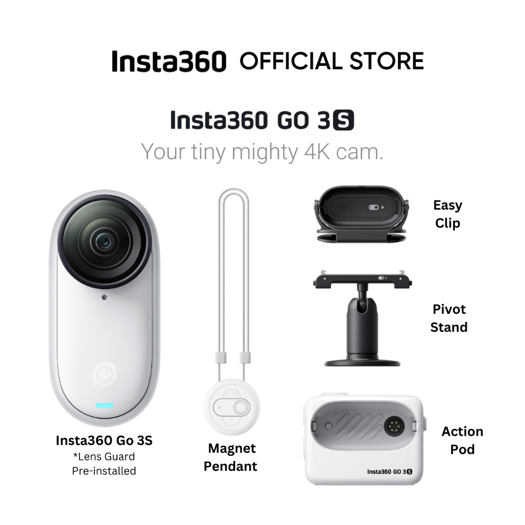 Insta360 GO 3S - The Tiny Mighty Action Cam 4K Video / GO3S | Shopee Malaysia