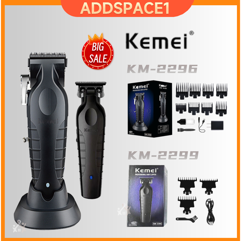 Kemei KM-2299 Professional Hair Trimmer Detailer Barber Electric Clipper Cordless Finish Cutting ...