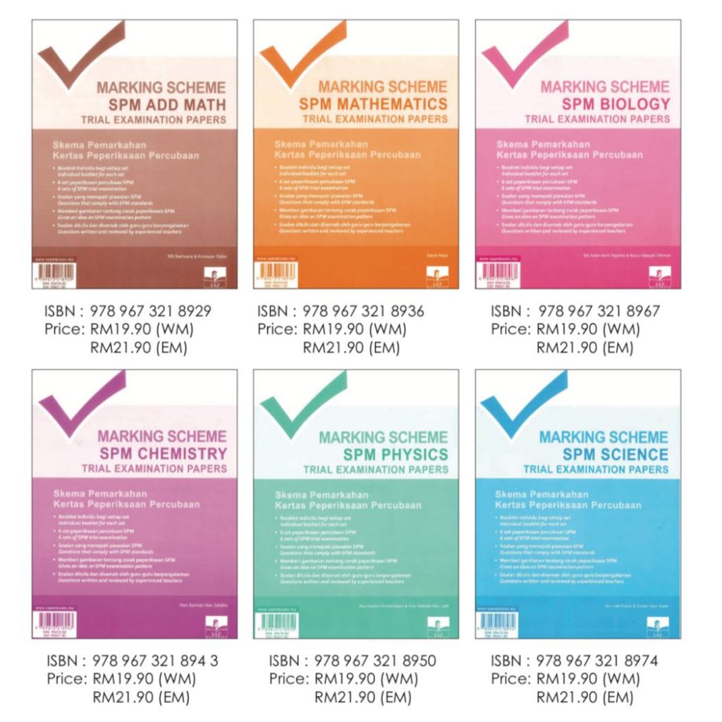 Marking Scheme SPM Trial Examination Papers FORM 5 | Shopee Malaysia