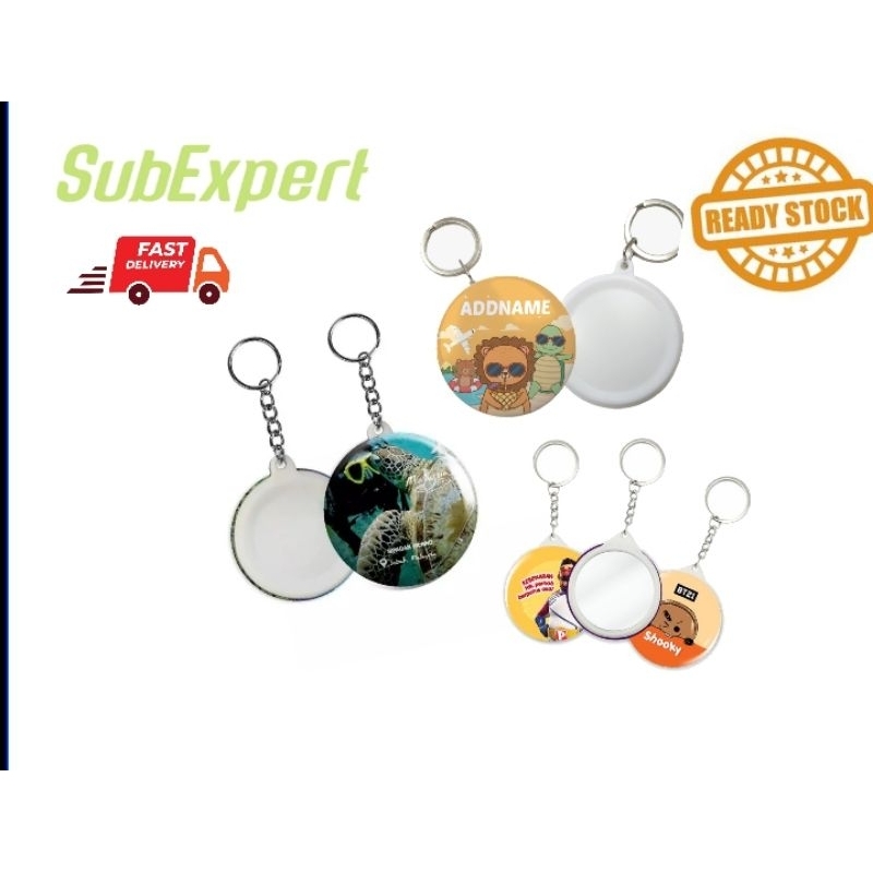 BUTTON BADGE KEYCHAIN 🟢🟡 LONG & SHORT | Mirror & Non Mirror (100PCS ...