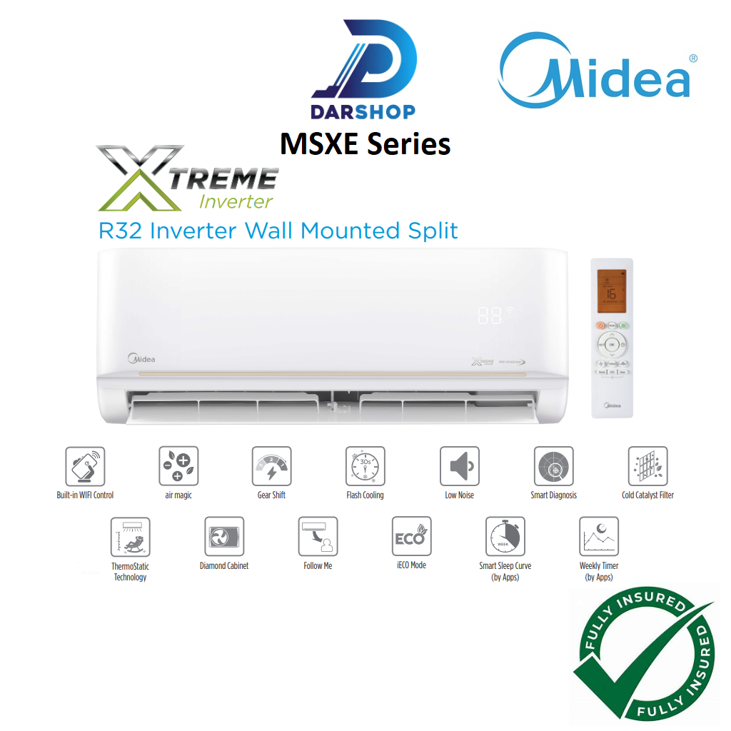 Midea Xtreme Inverter Series 1HP 1.5HP 2HP 2.5HP Air Conditioner Penghawa Dingin Aircond Murah ...