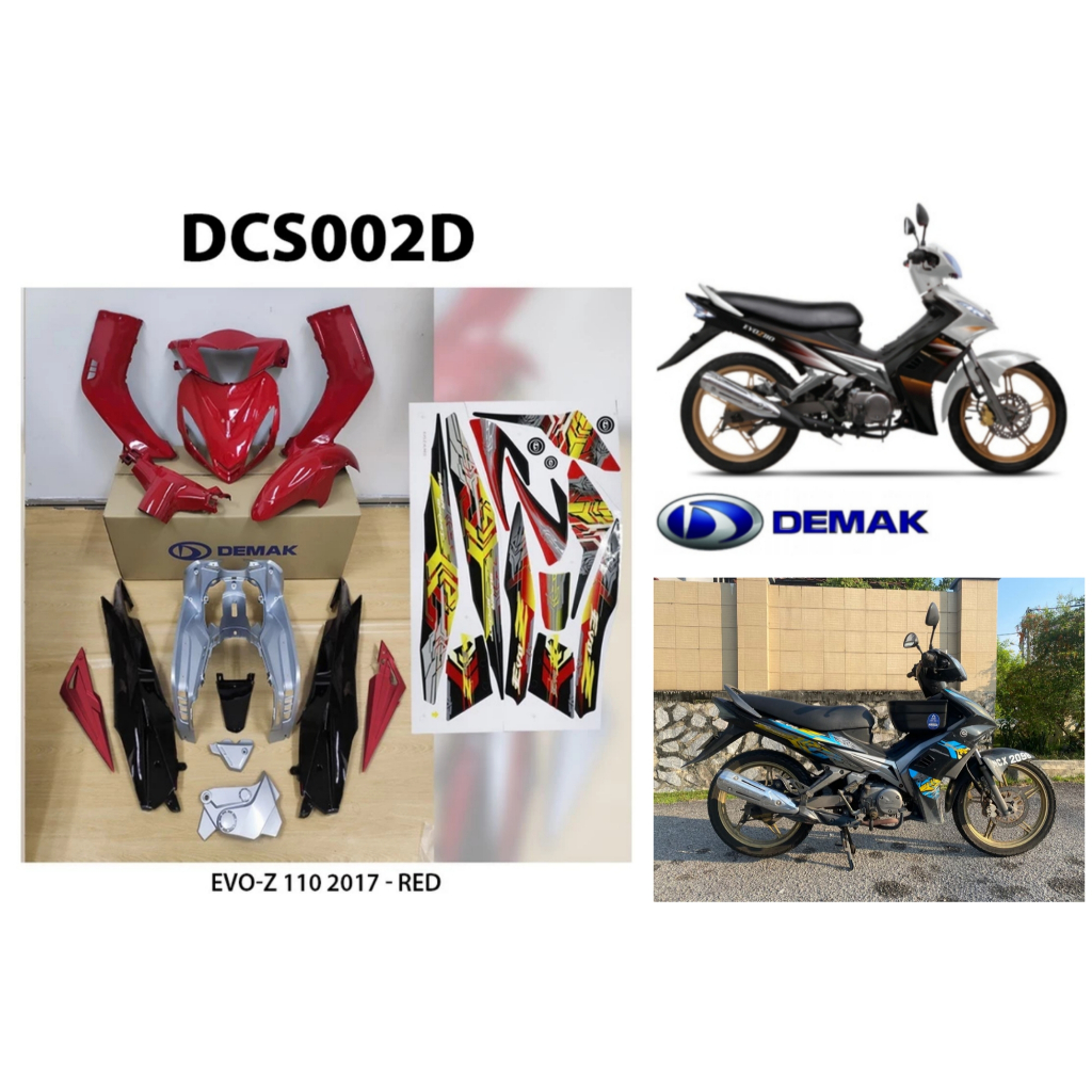 Body Cover Set DEMAK EVO-Z 110 2015 - 2017 BLACK RED BLUE COVERSET Original Demak EVO Z EVOZ ...