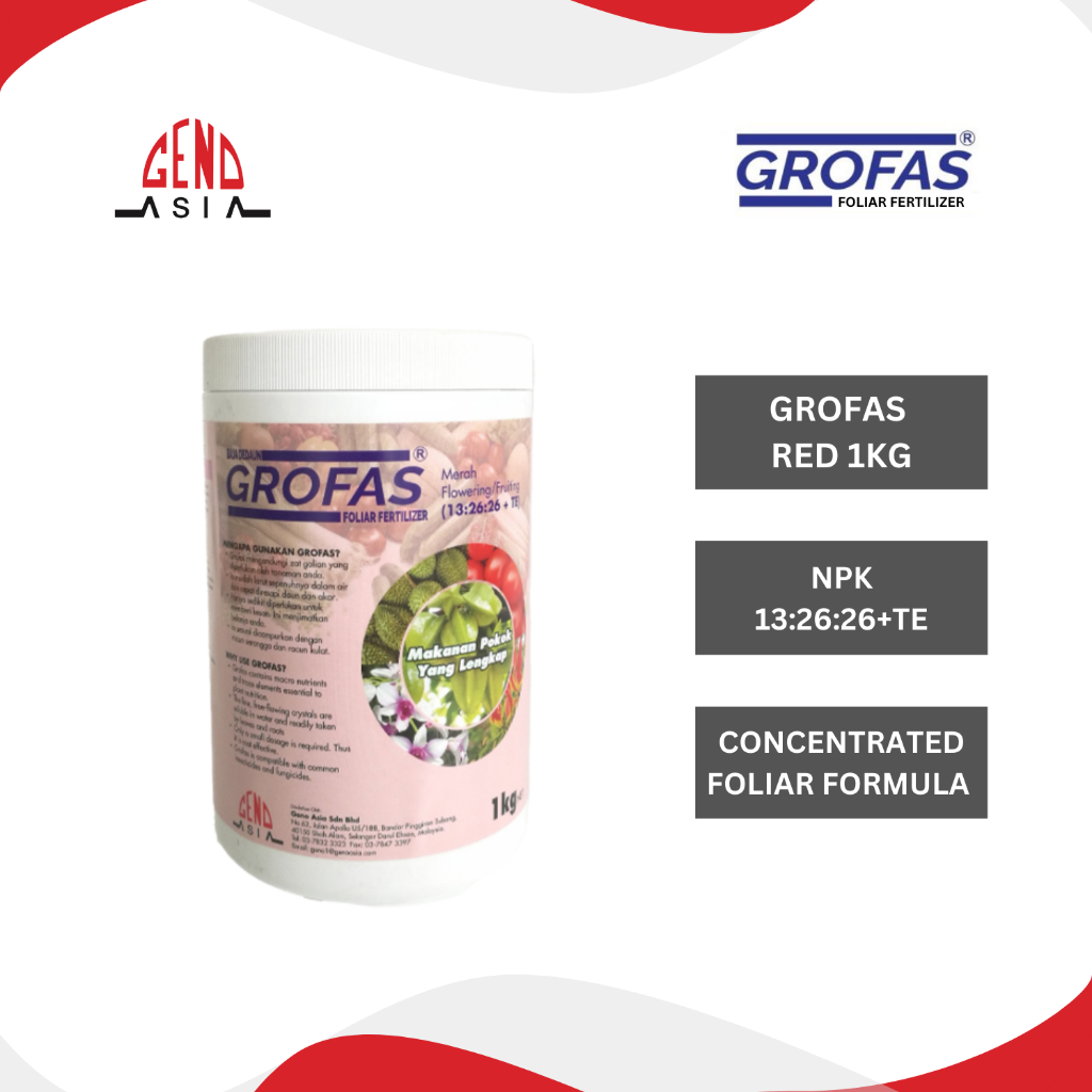 GROFAS RED FERTILIZER ( FRUITING & FLOWERING ) | Shopee Malaysia