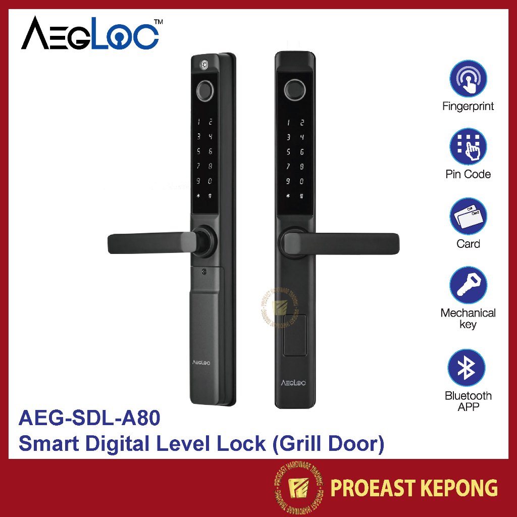 AEGLOC AEG-SDL-A80 Smart Digital Level Lock (Grill Door) / Digital Door Lock | Shopee Malaysia