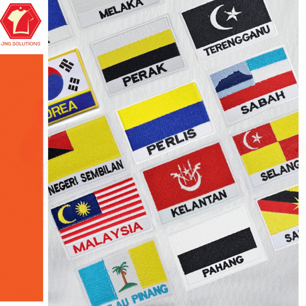 Flags of Patches Badges Embroidery Sulaman Logo Bendera Patch Lencana ...