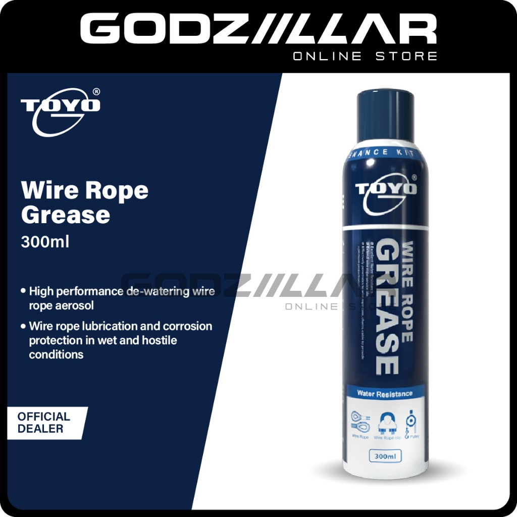 (300ml) Toyo-G Wire Rope Grease Chain Lubricant Spray Heavy Duty Pulley ...