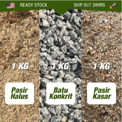 1KG Simen / Pasir Halus / Pasir Kasar / 3/4" Batu Konkrit / Cement ...