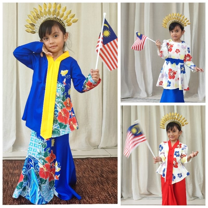 Baju Merdeka , Kebaya Merdeka Batik, Peplum Merdeka kanak-kanak #baju ...