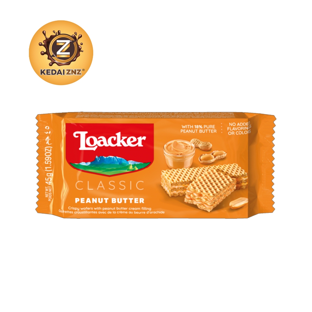 Chocolate Loacker CLASSIC PEANUT BUTTER Wafer Chocolate 45g Coklat ...
