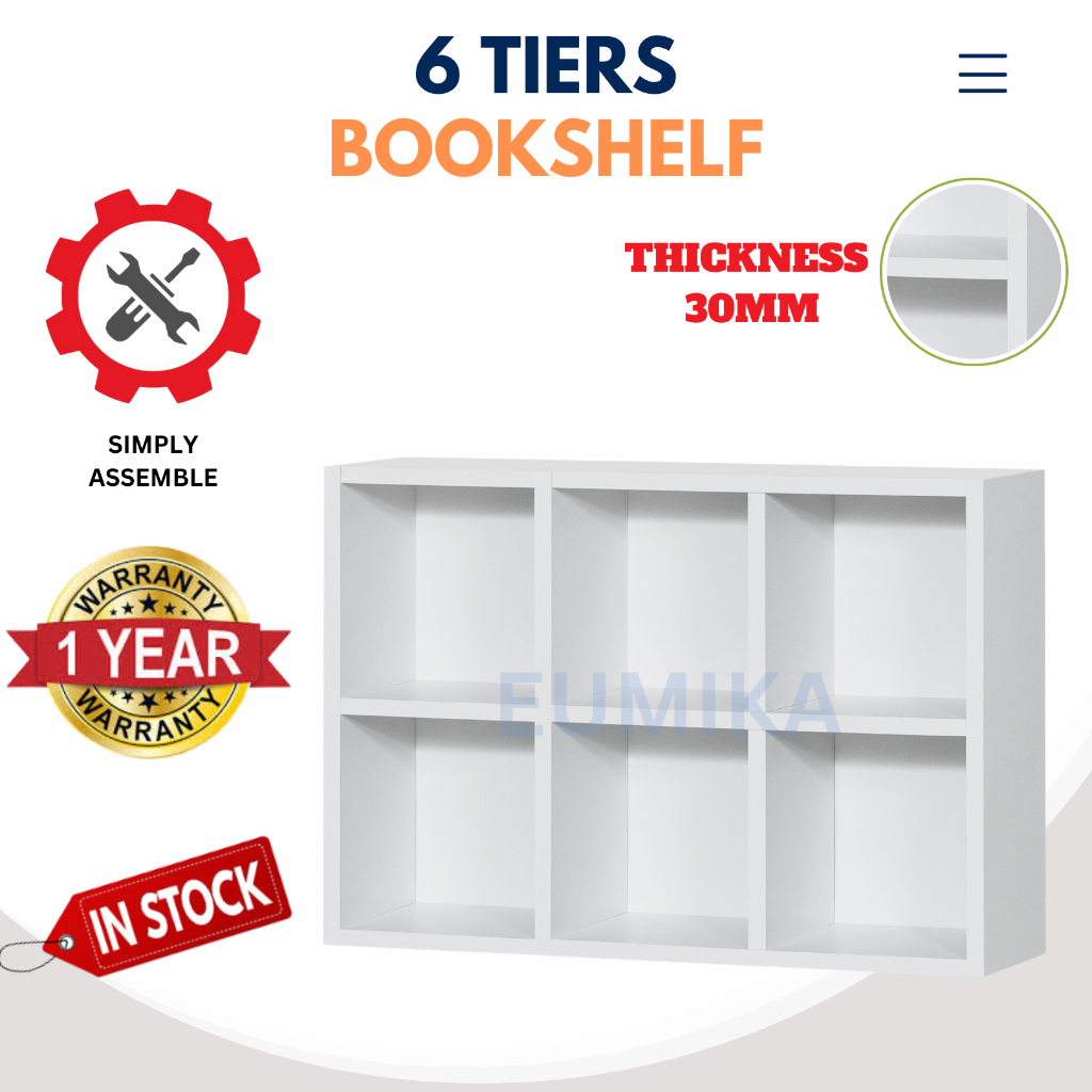 EUMIKA (DIY) 6Tiers Divider Multipurpose Display Cabinet Almari Rak ...