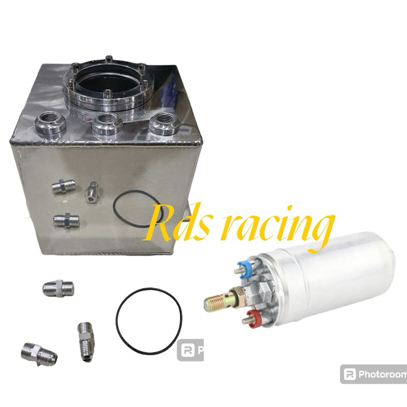 Aluminium Fuel Surge Tank 2 Litre + Fuel Pump 044 Bosch 60mm 320lph ...