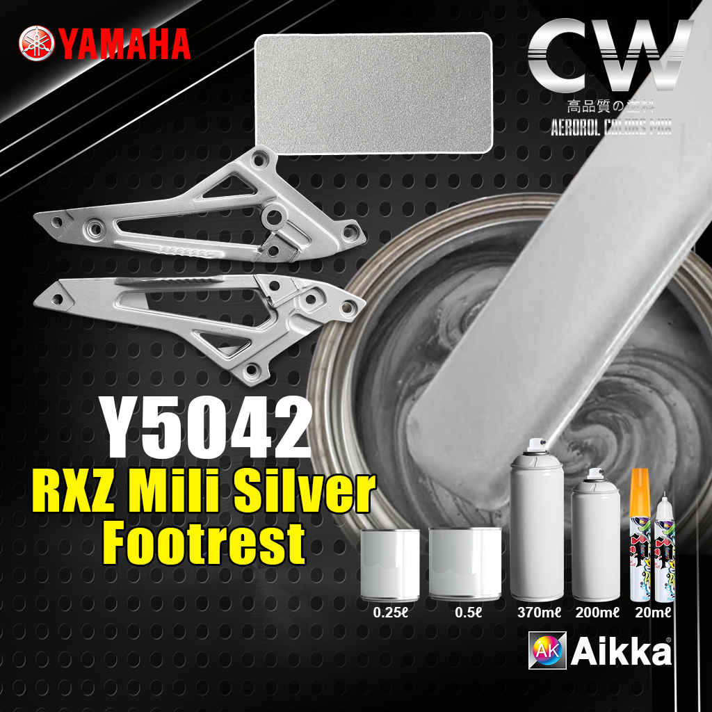 [ Y5042 Yamaha RXZ Mili Silver Footrest ] 2K Motor Paint Kaler Bancuh ...