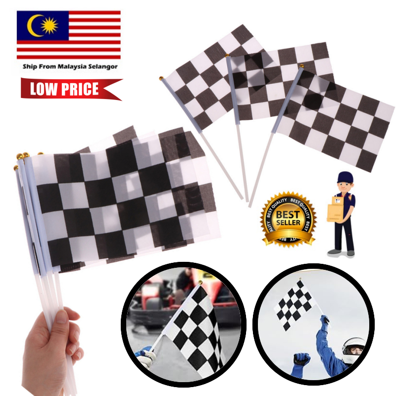 UMI 1pcs 14x21cm F1 Formula Black And White Square Hand Flag Racer ...