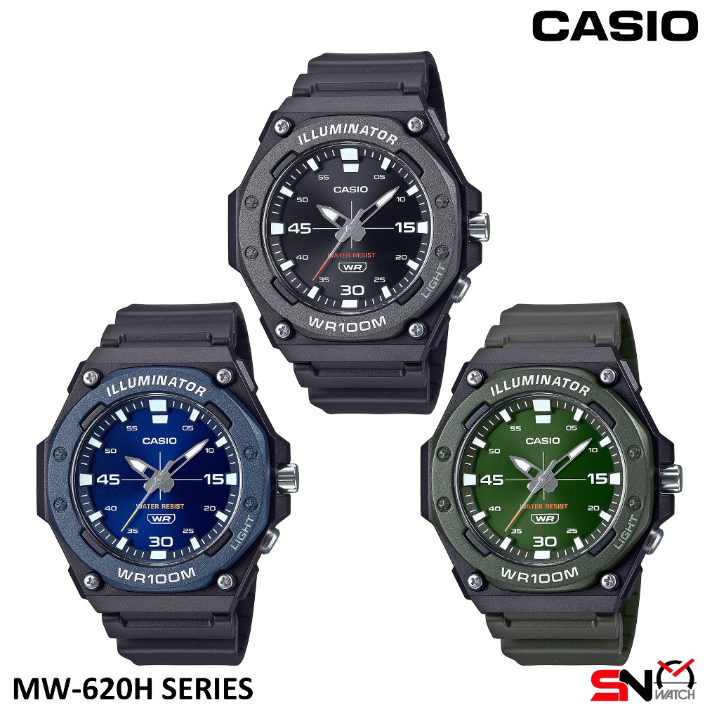 Casio MW-620H Grey Resin Band Analog Men Watch | Shopee Malaysia