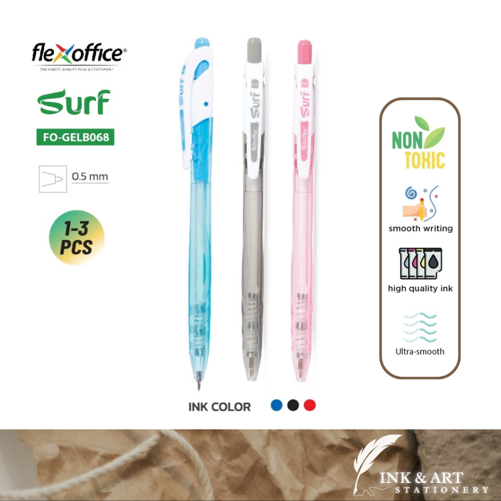 FlexOffice Surf 0.5 Ultra Smooth Pen Ball pen - Red/Blue/Black (1 Pc ...
