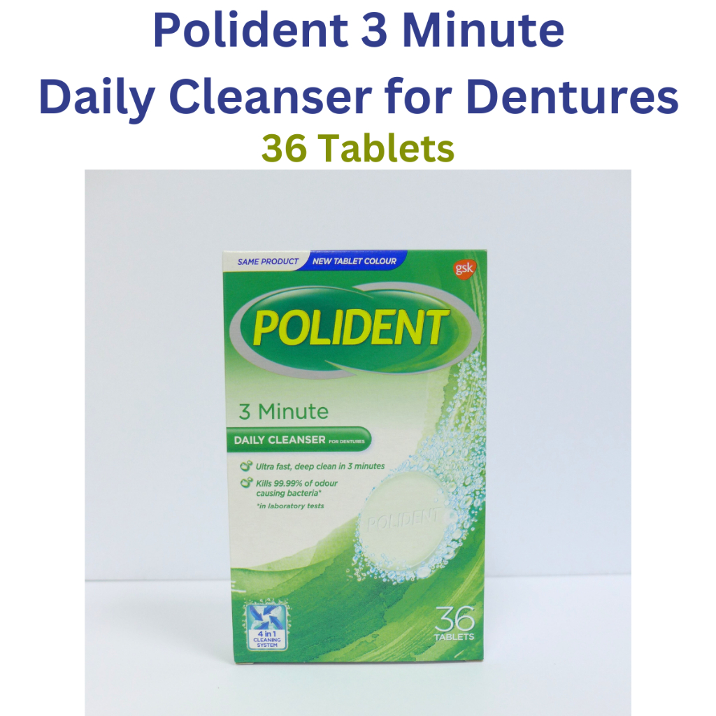 POLIDENT DENTURE CLEANSER (36 TABLETS) suitable for retainers ...