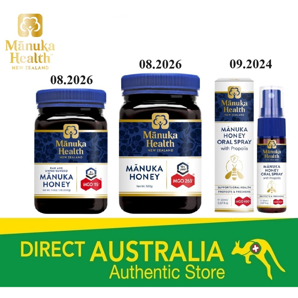Manuka Health Manuka Honey MGO 115 500g / MGO 263 500g / Manuka Honey & Propolis Oral Spray MGO ...
