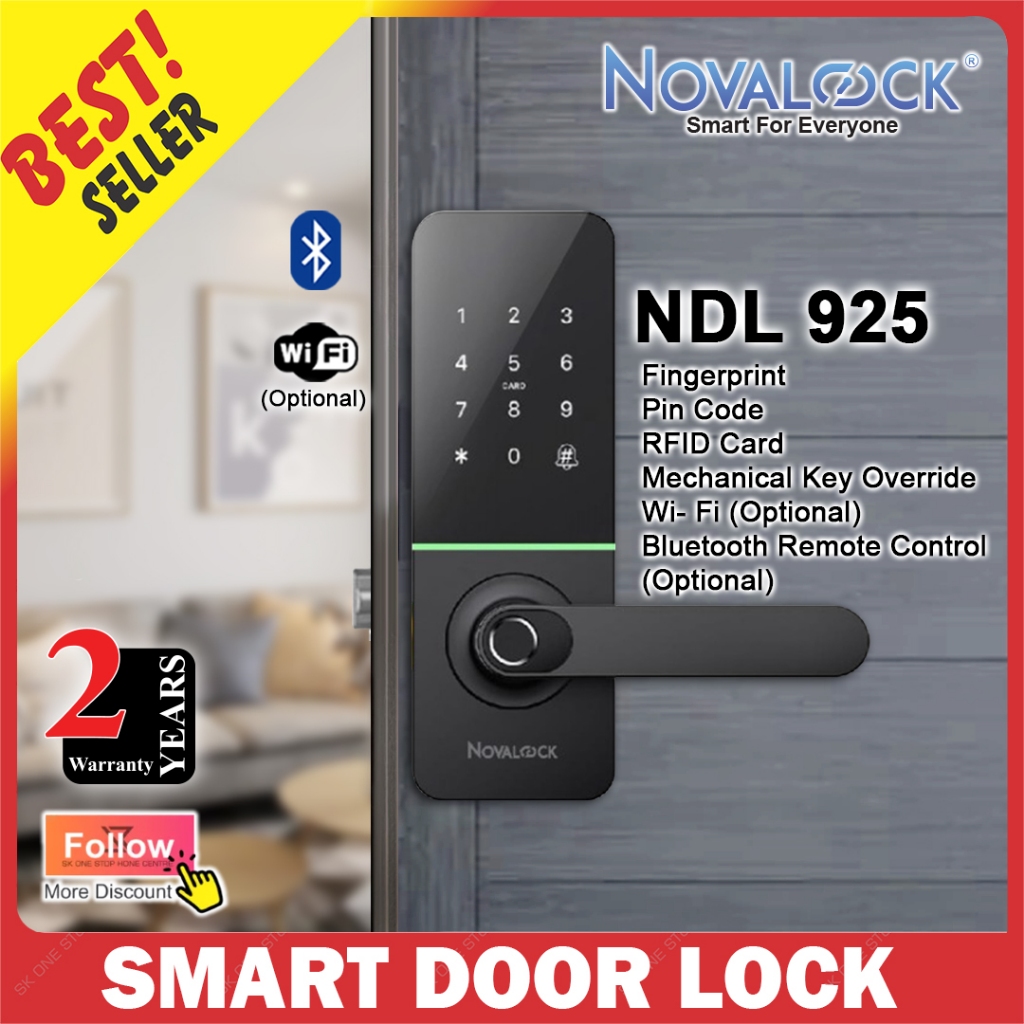 Novalock NDL 925 Bluetooth SMART DIGITAL DOOR LOCK ( FINGERPRINT, PIN ...