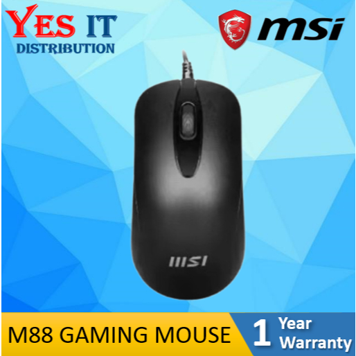 MSI M88 Gaming Wired Optical USB Mouse 6400DPI | Shopee Malaysia