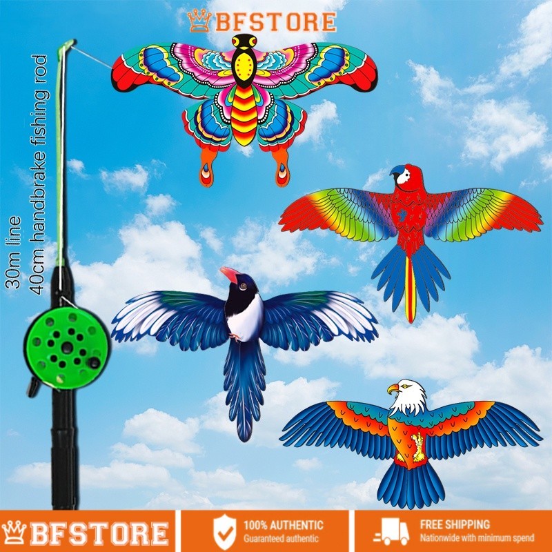 35cm/50cm Children Kids Flying Kite Toy Outdoor Sport Cartoon Parrot ...