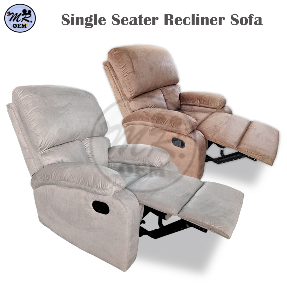 MR OEM Single Seater Velvet Recliner Sofa No Rocking Lounge Leisure ...