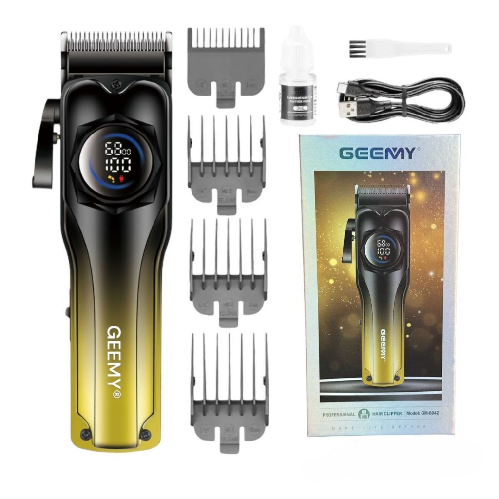 GEEMY NEW PROFESSIONAL HAIR CLIPPER Machine GM-8042 USB charging cable ...