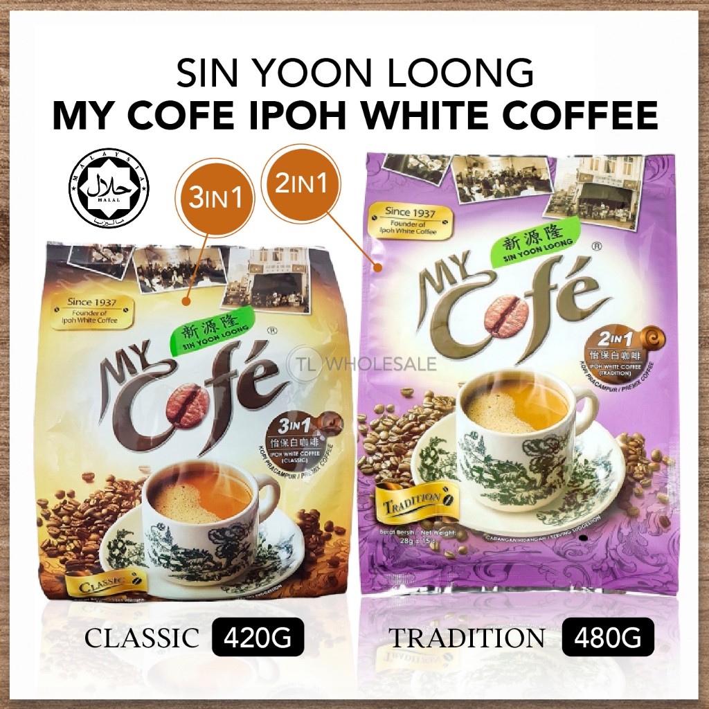 【𝙏𝙇】🔥 Sin Yoon Loong (420g | 480g) My Cofe 2 in 1 & 3 in 1 Ipoh White Coffee Rich Aroma NO SUGAR ...