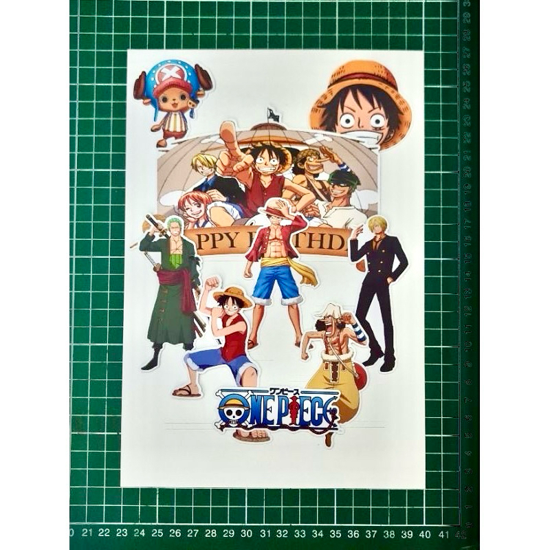 One Piece Anime Happy Birthday Decoration Set Cake Topper for Birthday ...