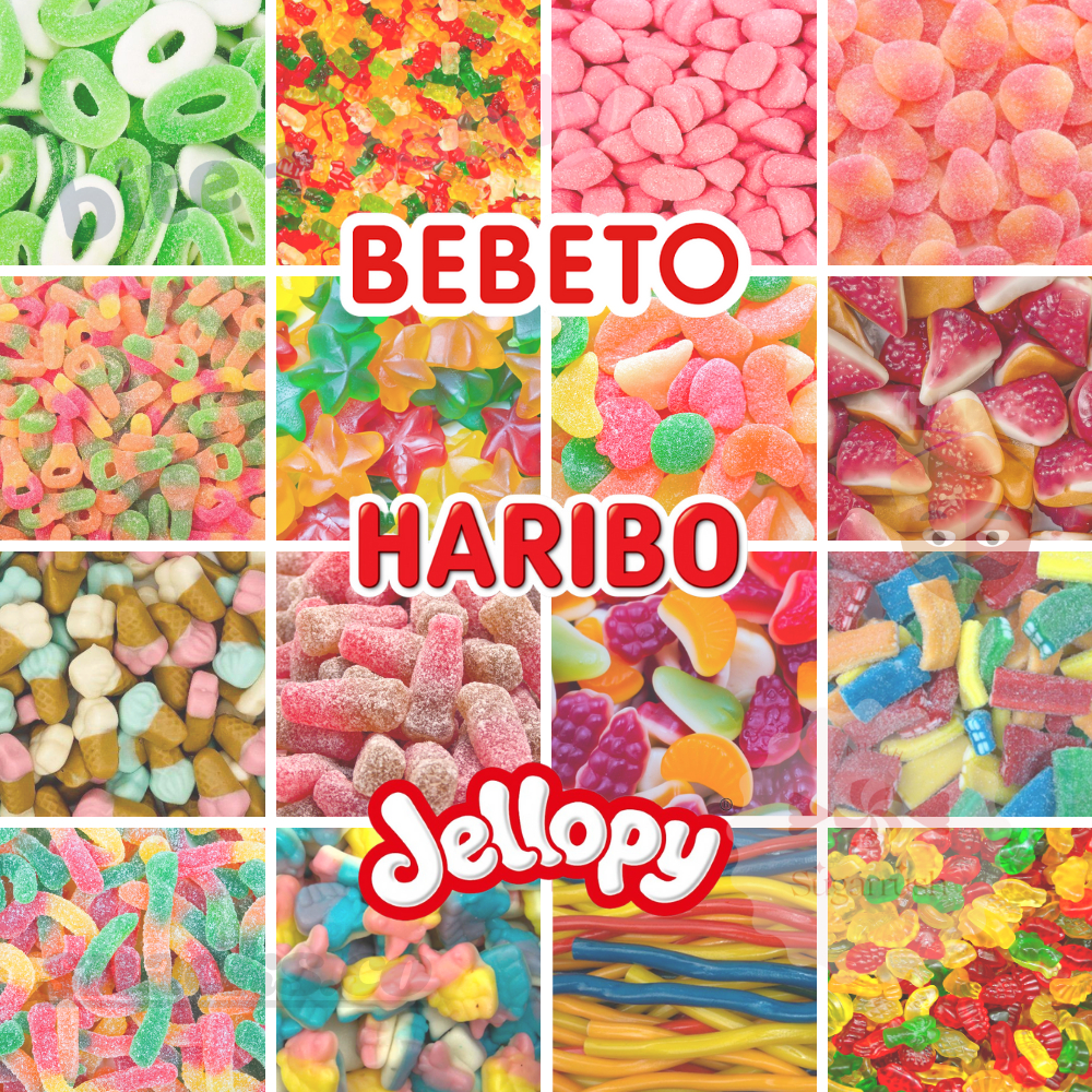Bebeto | Haribo | Jellopy Assorted Tutti Fruitti Rainbow Mix Sour Belts ...