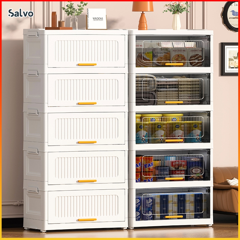 Salvo Foldable Kitchen Cabinet Stackable Storage Cabinet Transparent ...