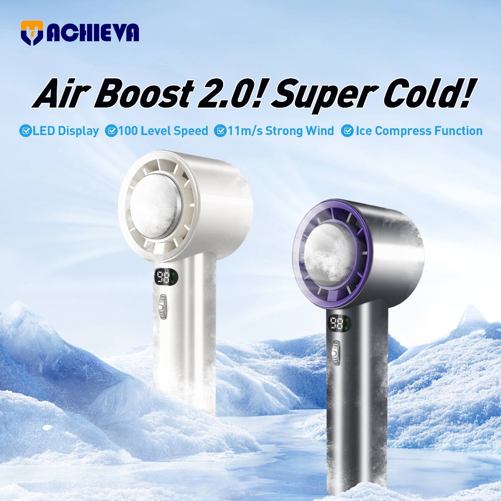 Achieva Handheld Fan 100 Level Strong Wind Portable Bladeless Fan ...