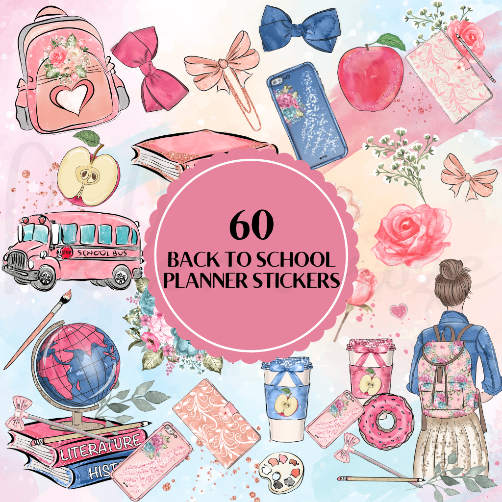 Back To School Planner Stickers, Planner Sticker, Sticker Planner, PNG ...
