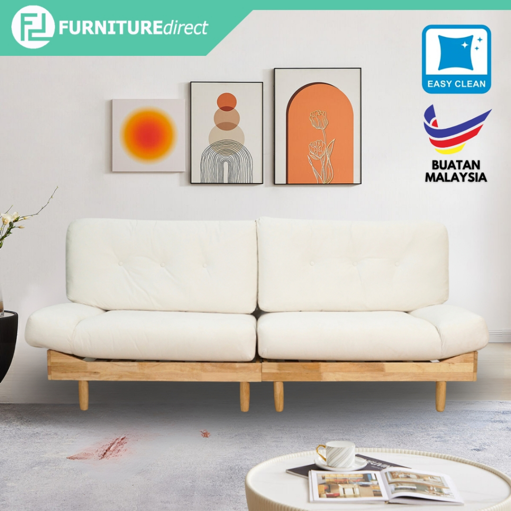 Furniture Direct CLOUDY 3 Seater Easy Clean Sofa-Beige | Shopee Malaysia