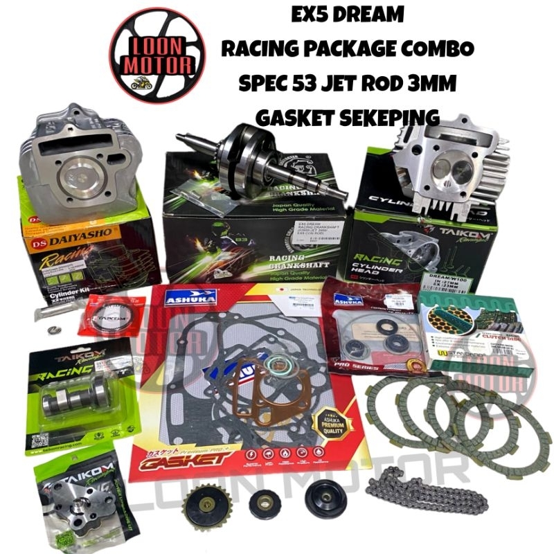 Ex5 Dream Racing Combo Package Spec 53mm Jet Rod 3mm Gasket Sekeping ...