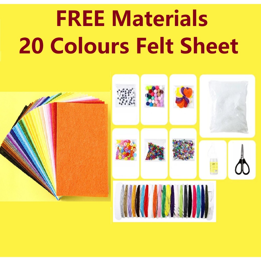 [Free Material] 20 Colours A4 Felt Fabric Cloth Sheet Non Woven Felt ...