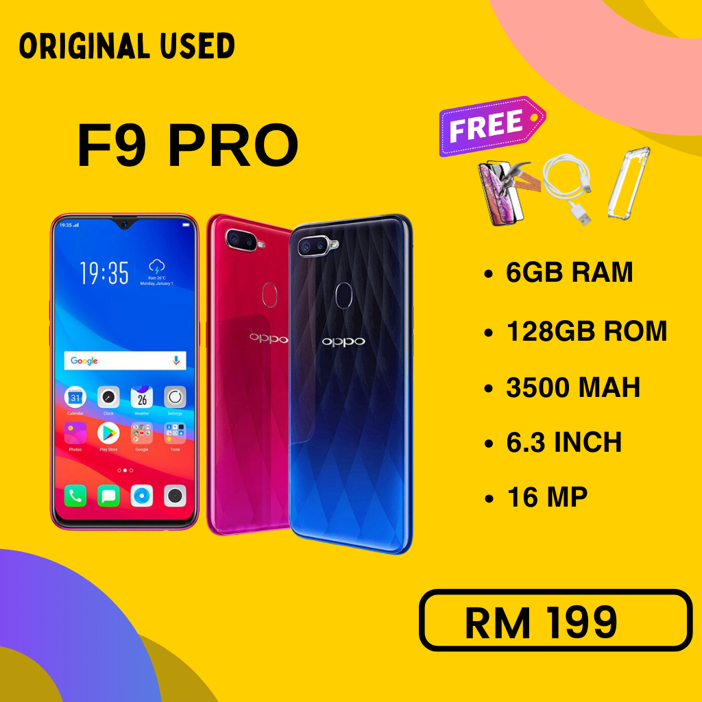 Oppo F9 Pro 6GB RAM 128GB ROM (ORIGINAL USED) FREE Cover FREE 3 Months ...
