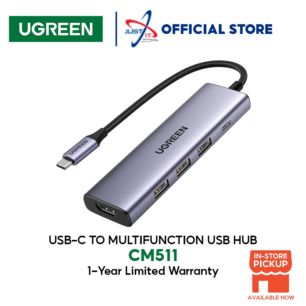UGREEN USB-C 3.1 TO HDMI 4K@30HZ+3*USB-A+PD100W (UG-CM511-15596 ...