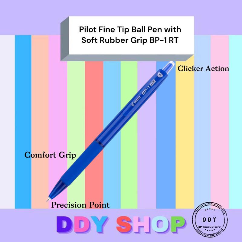 Pilot Fine Tip Ball Pen with Soft Rubber Grip BP-1 RT (3pcs Set ...