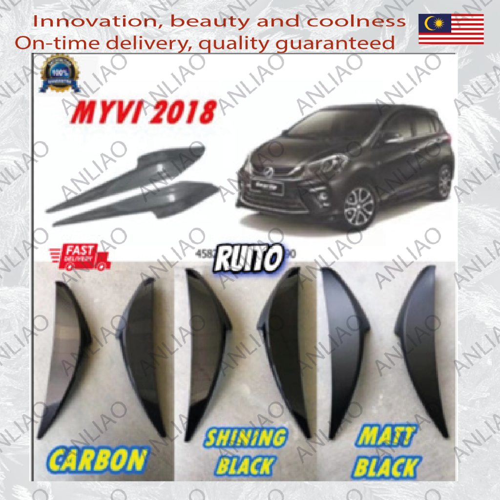 Perodua Myvi 2018 MG3 Headlamp Lid Cover Eyebrow Eyelid Lip - Carbon ...