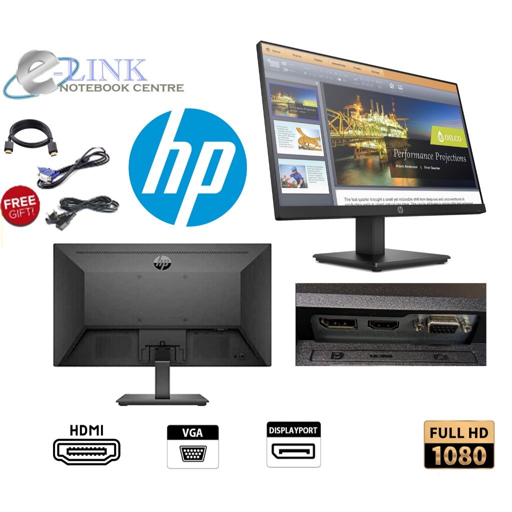 (GRADE A BORDERLESS HDMI MONITOR) HP P224 21.5-inch LED Backlit Monitor ...