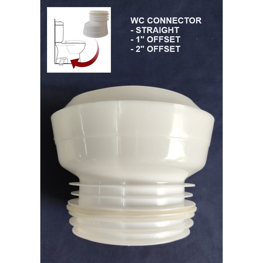 WC Straight Connector 100mm (4”) / 4” x 1” Offset Connector / 4” x 2 ...