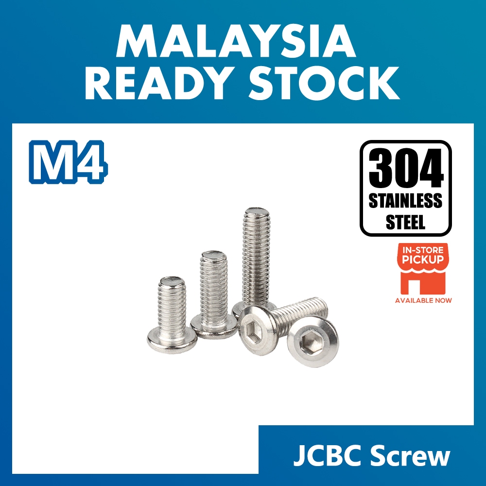 M4 JCBC Screw Thin Head 304 Stainless Steel Furniture Bed Table Chair ...