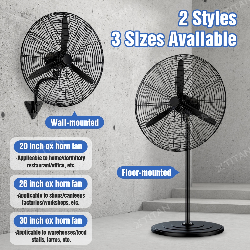 XTITAN 30"/26"/20" Industrial Fan Floor Fan Wall-mounted Fan Complete ...