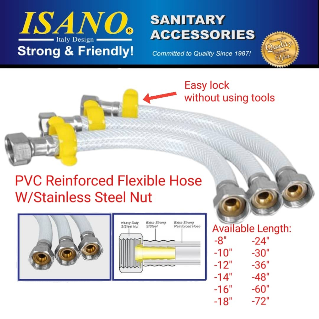 ISANO PVC Nylon High Pressure Flexible Hose Shower Hose for Bathroom ...