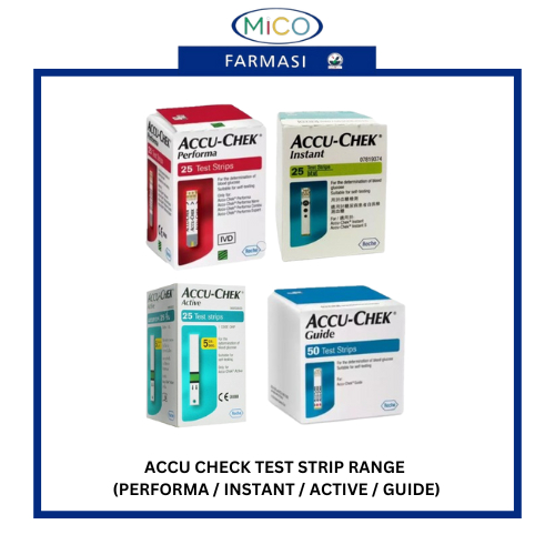 ACCU CHECK GLUCOSE TEST STRIP RANGE - (INSTANT S / ACTIVE / GUIDE ...